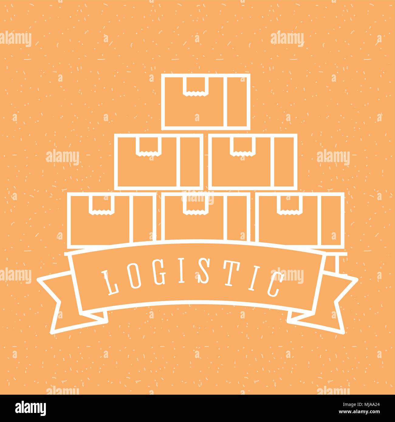 logistic stack cardboard boxes emblem style Stock Vector Image & Art ...