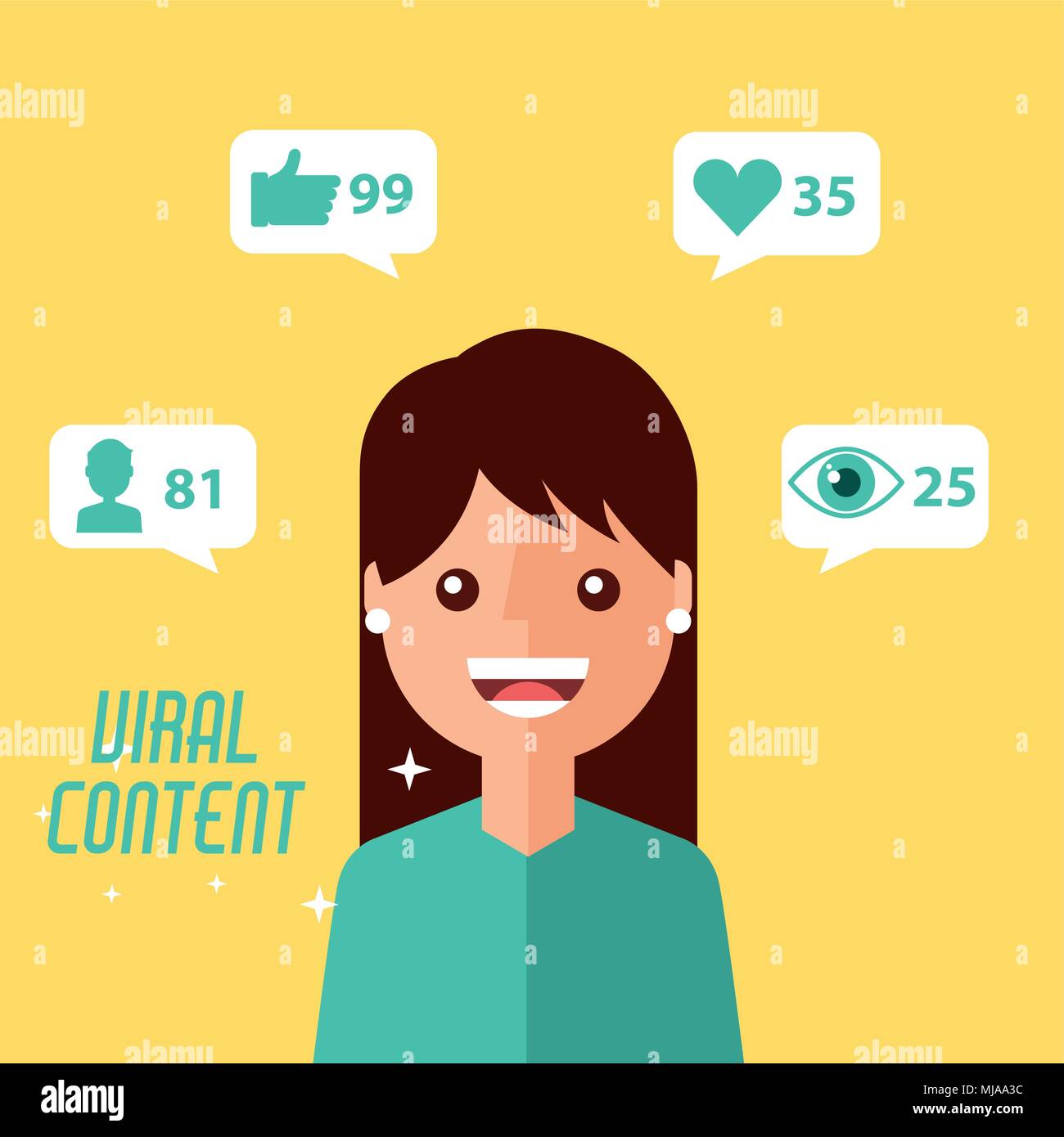 portrait woman cartoon viral content Stock Vector Image & Art - Alamy