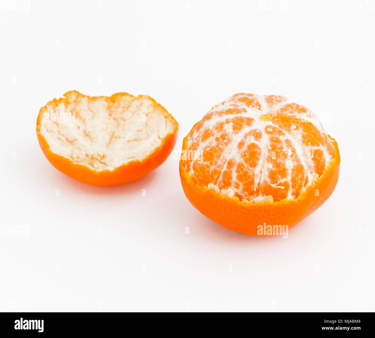 fresh mandarin with leaf on white background Stock Photo - Alamy