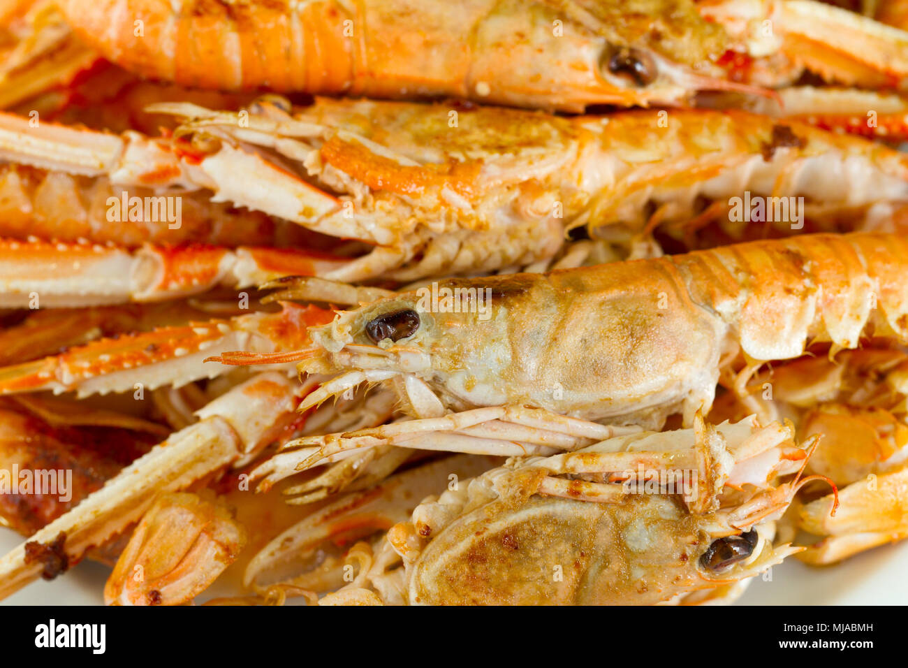 closeup of plate with many cooked crayfish Stock Photo - Alamy