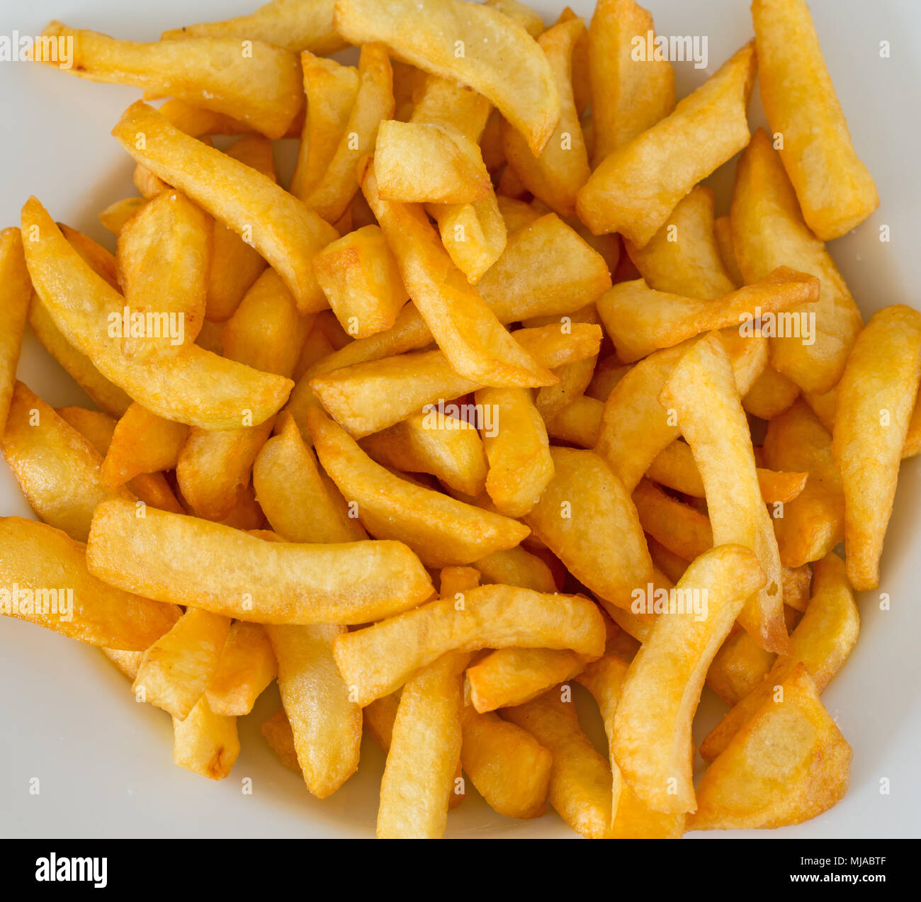 Top view of Plate of french fries Stock Photo - Alamy