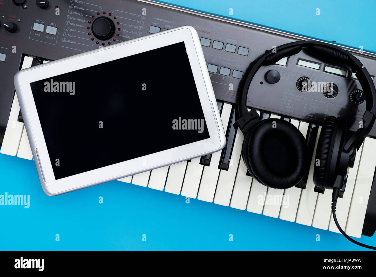 Empty tablet screen on Music studio object for Music studio mock up ...