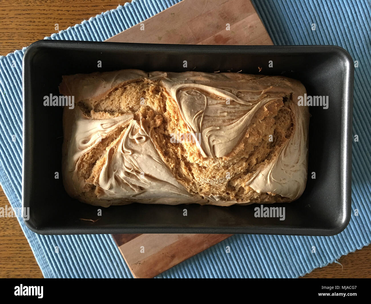 bread in baking pan, self-made and very healthy Stock Photo - Alamy