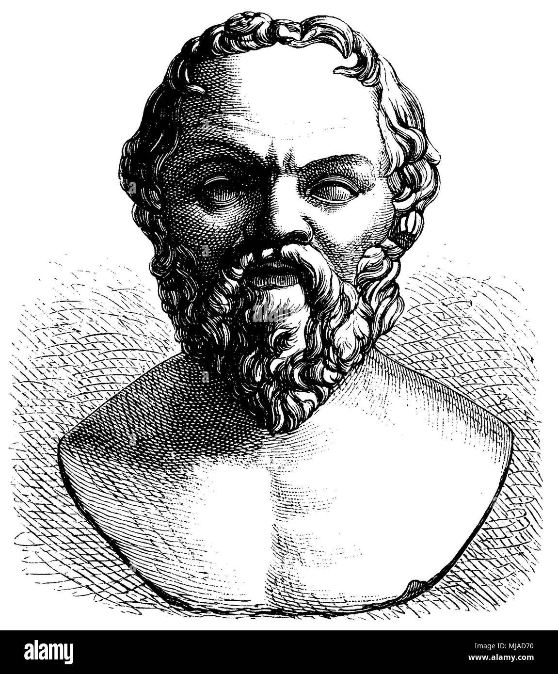 Socrates portrait illustration Black and White Stock Photos & Images ...