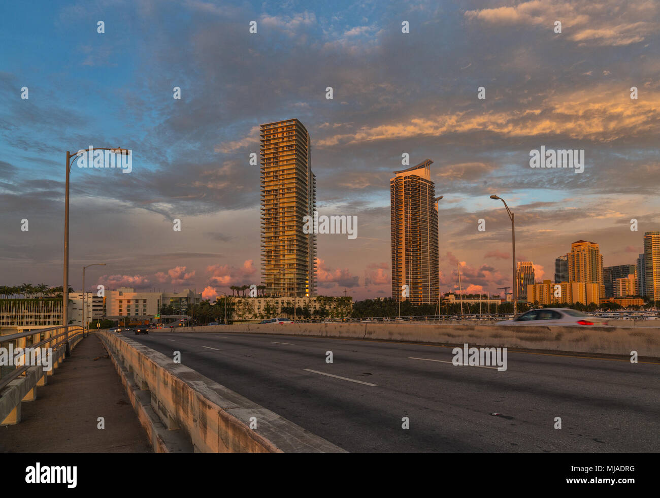 Florida road sunset hi-res stock photography and images - Alamy