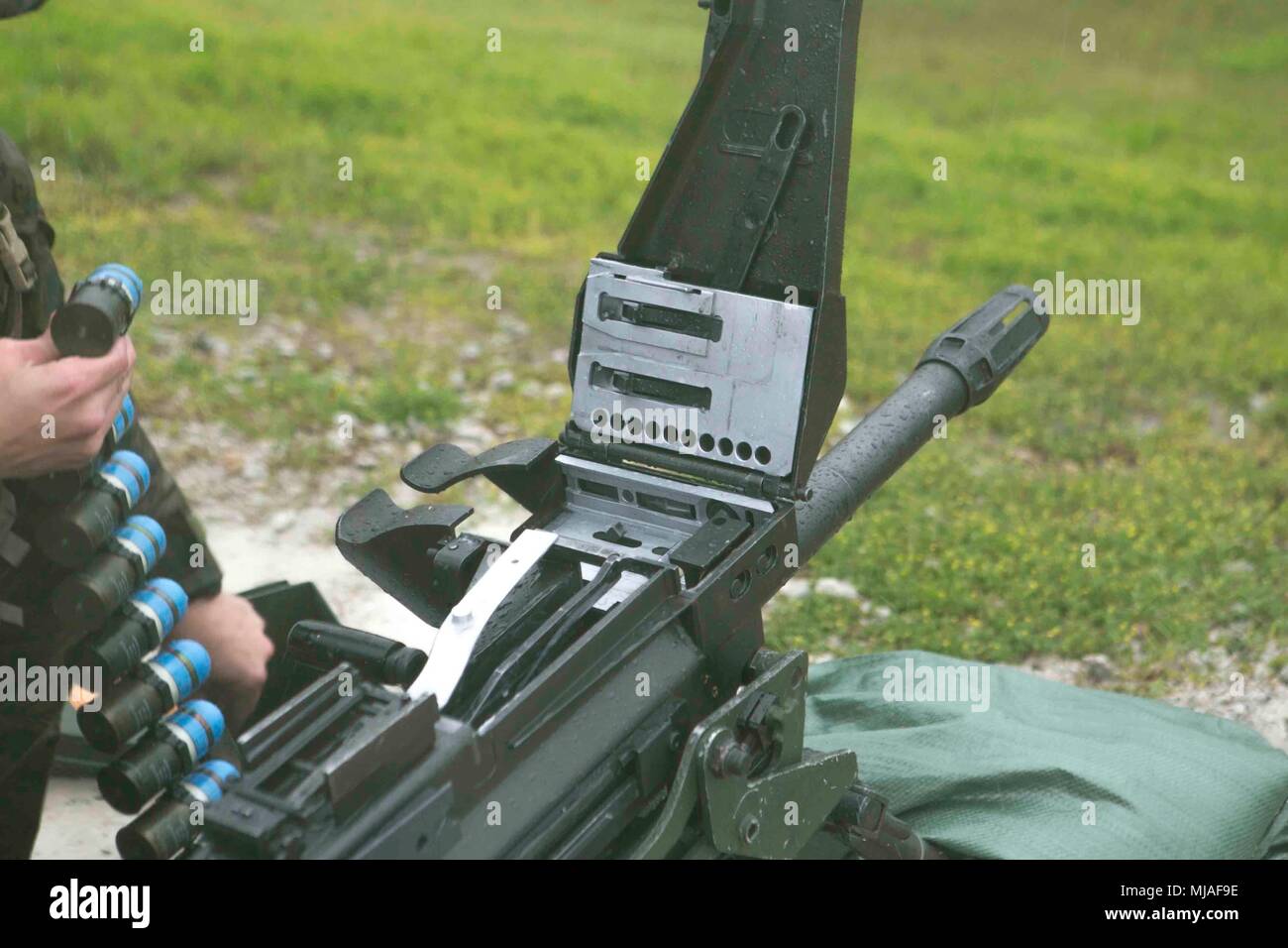 U.S. Marines with Headquarters Battalion, 2nd Marine Division, prepare ...