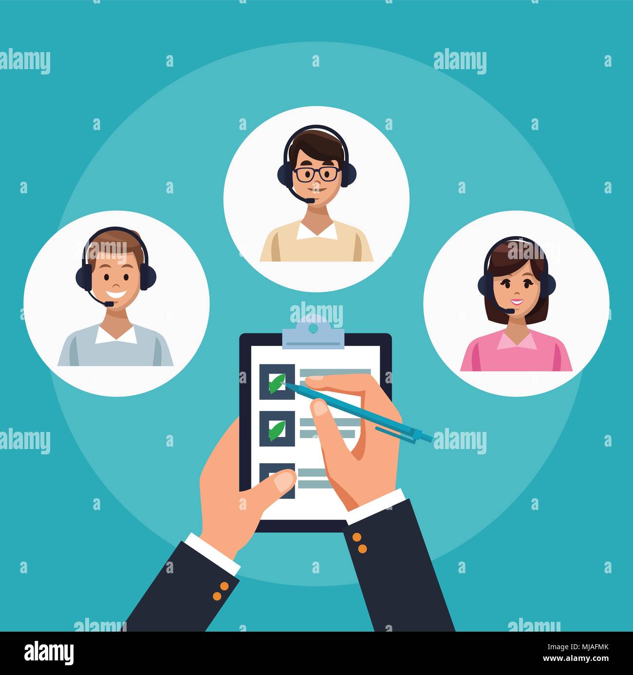 Call center agents working Stock Vector Image & Art - Alamy