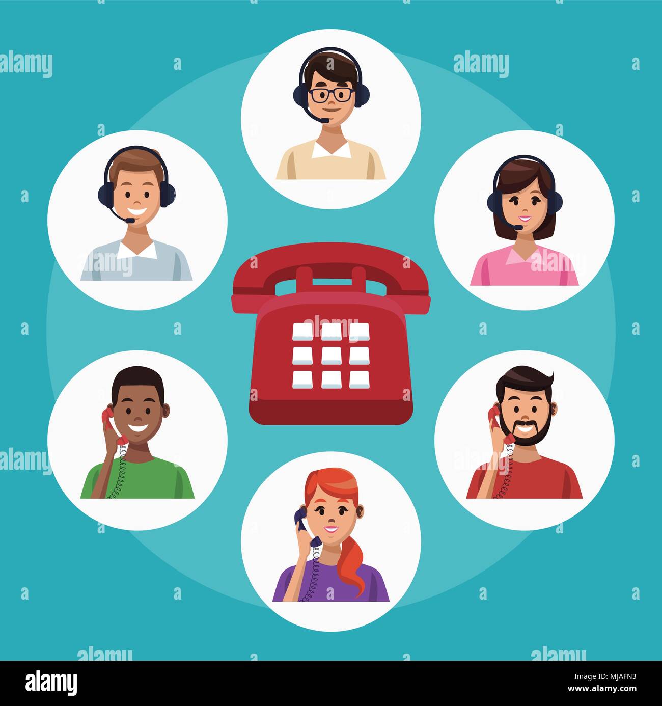 Call center agents working Stock Vector Image & Art - Alamy