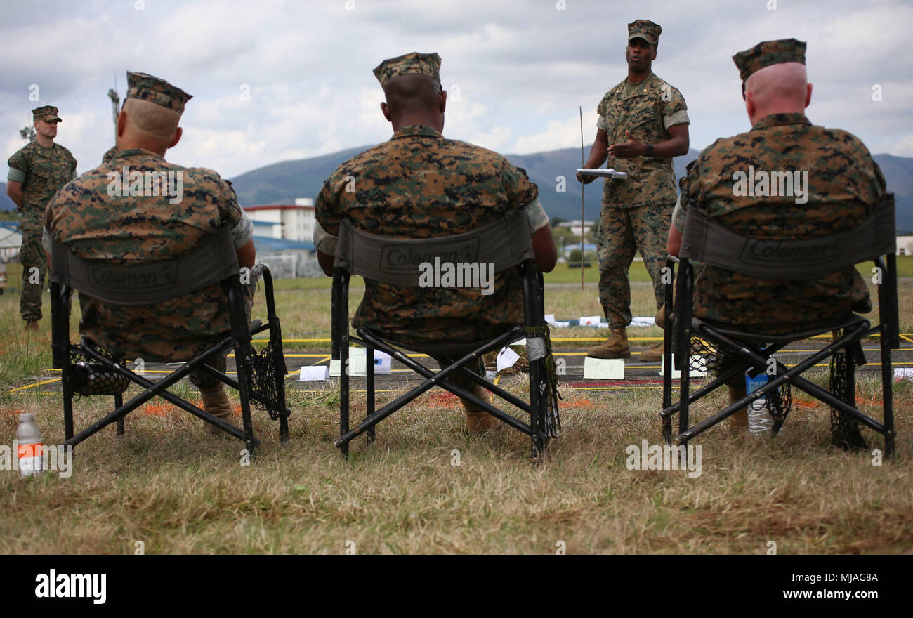 Maj. Courtney Boston briefs the 3rd Battalion, 12th Marine Regiment ...