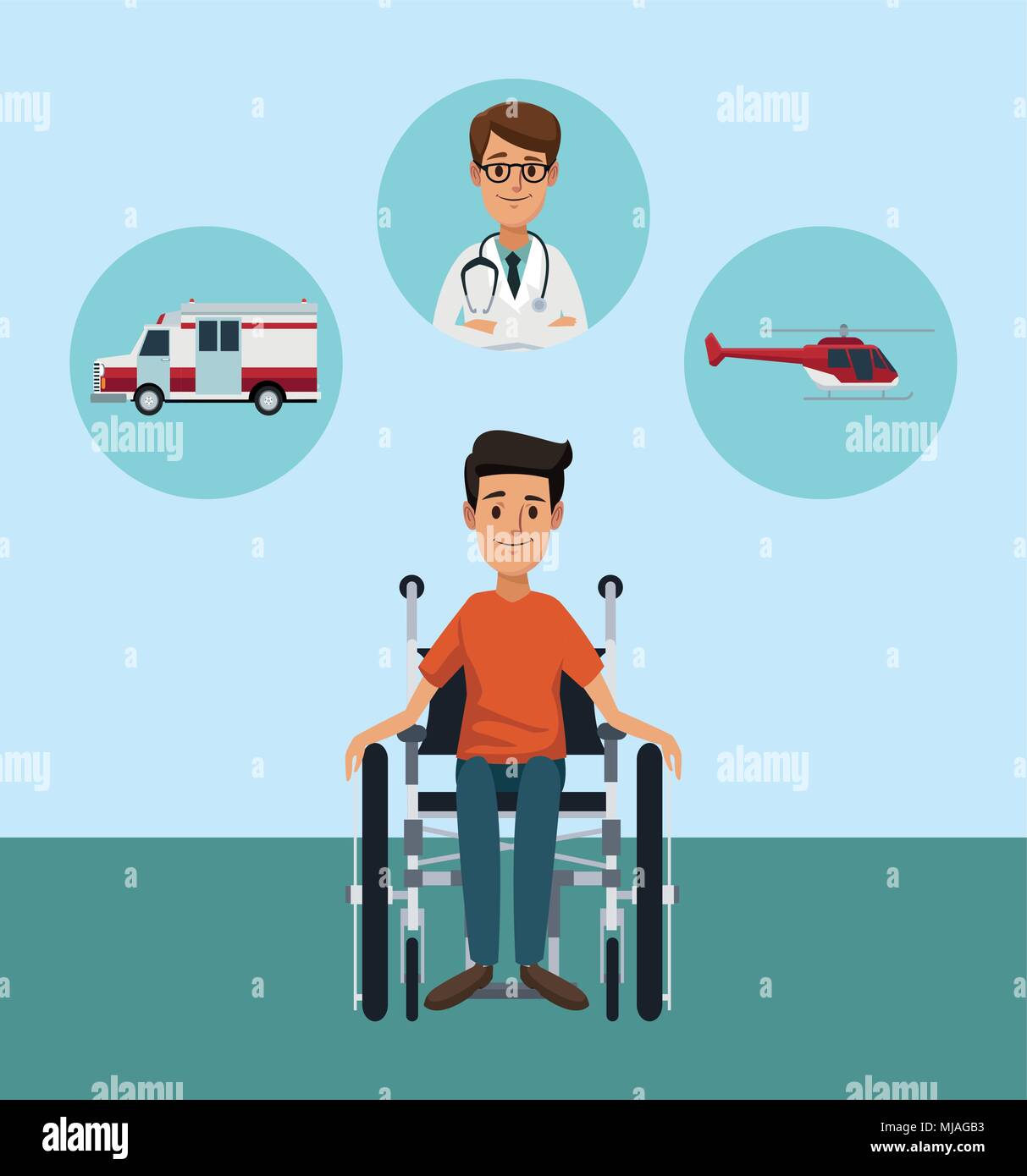 Patient with medical symbols Stock Vector Image & Art - Alamy