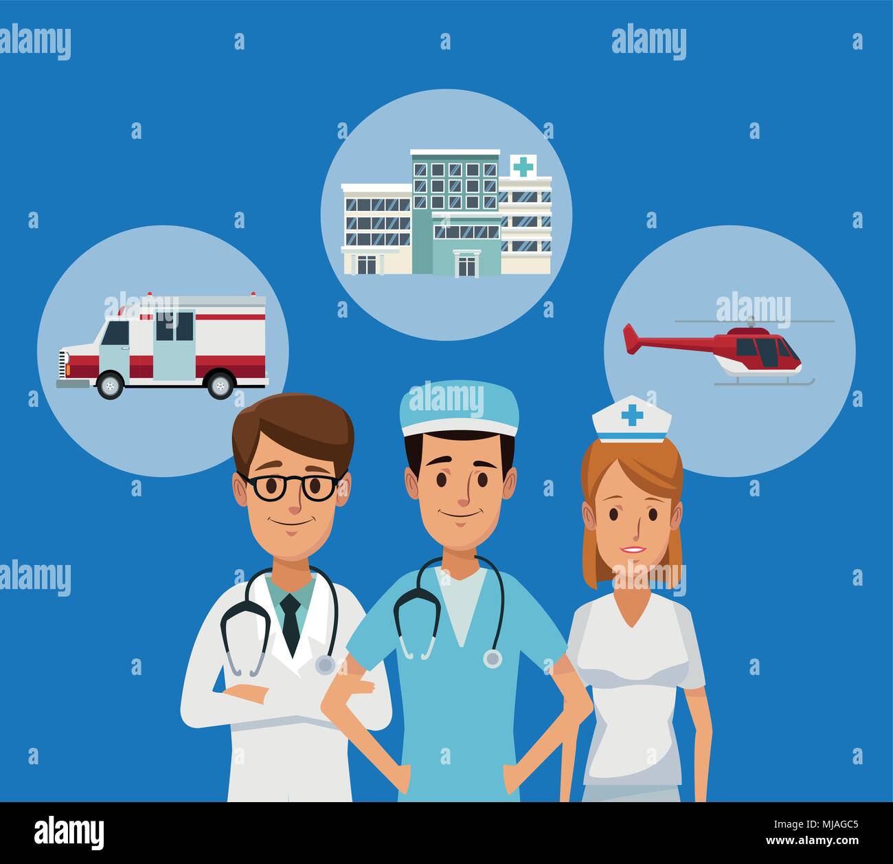 Medical team with symbols Stock Vector Image & Art - Alamy