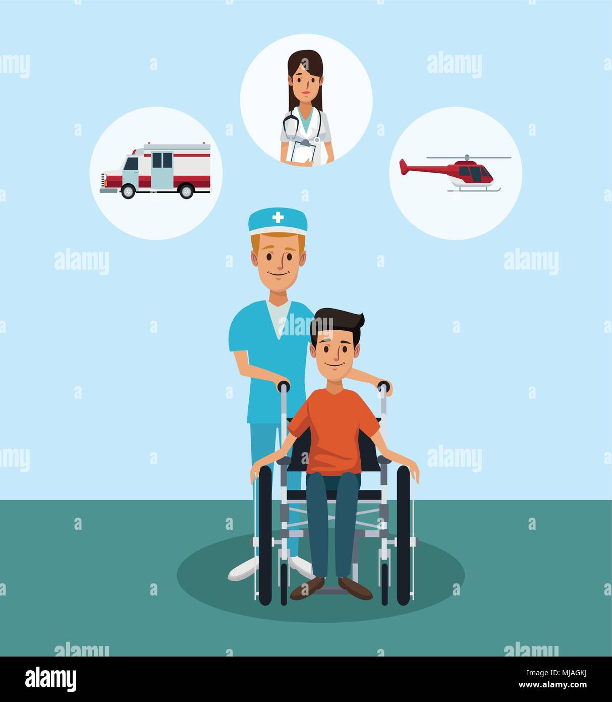 Patient with medical symbols Stock Vector Image & Art - Alamy