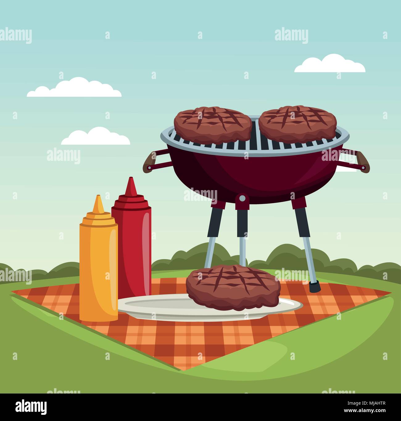 Picnic in the park cartoons Stock Vector Image & Art - Alamy