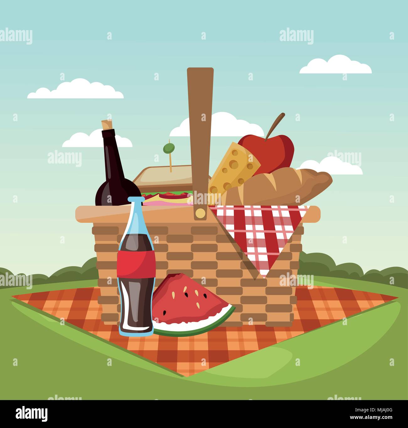 Picnic in the park cartoons Stock Vector Image & Art - Alamy