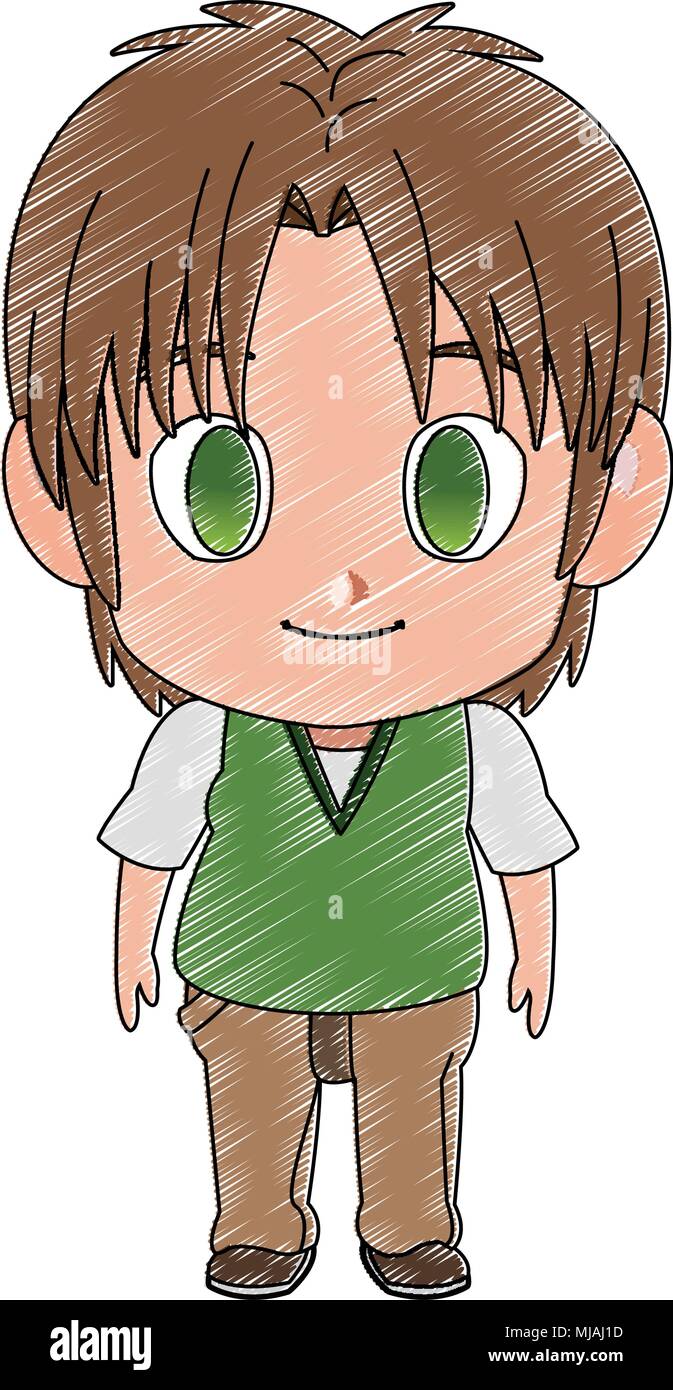 Cute manga boy children Stock Vector Image & Art - Alamy