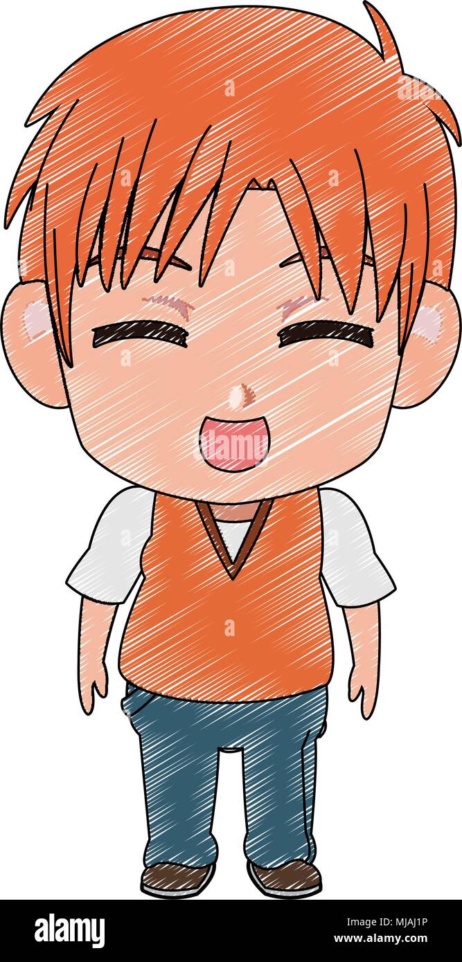 Cute manga boy children Stock Vector Image & Art - Alamy
