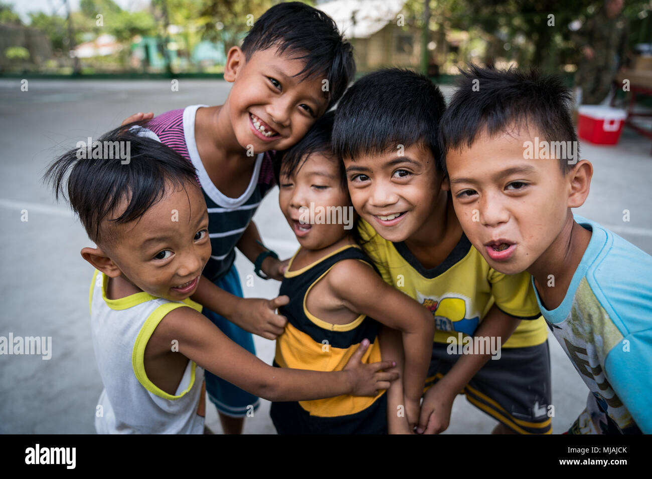 A group of young boys pose together during a cooperative health ...