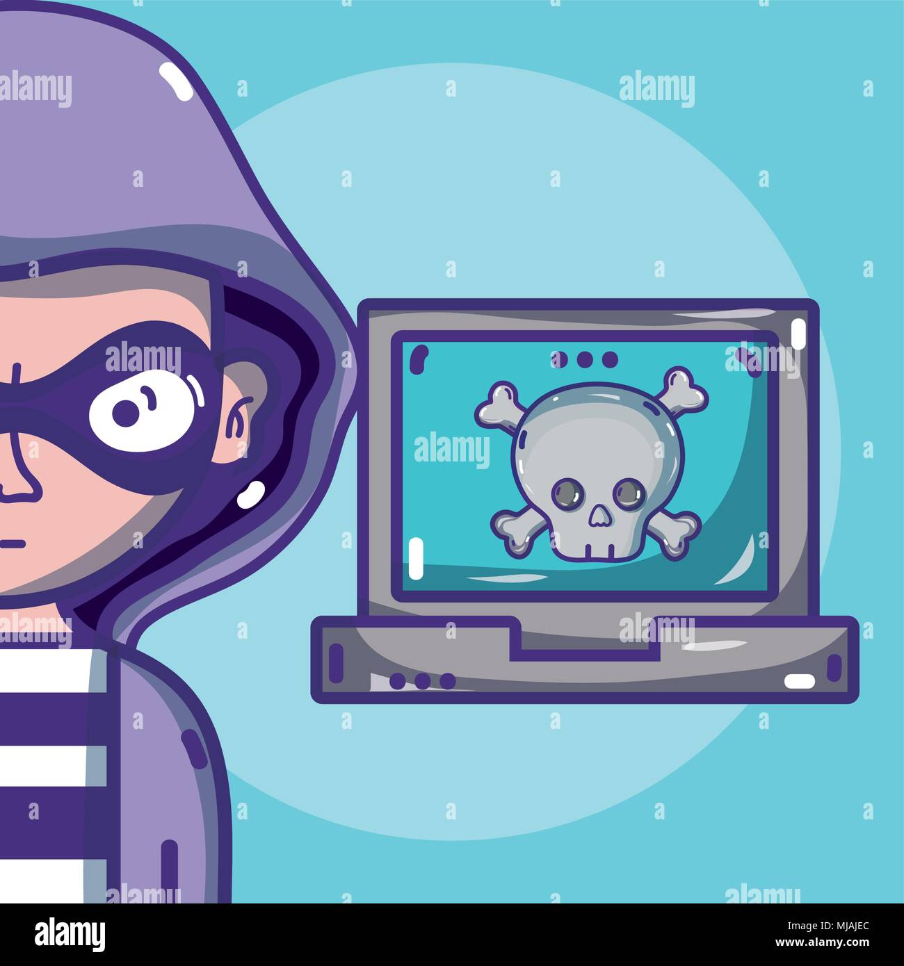 Hacker with symbols cartoons Stock Vector Image & Art - Alamy