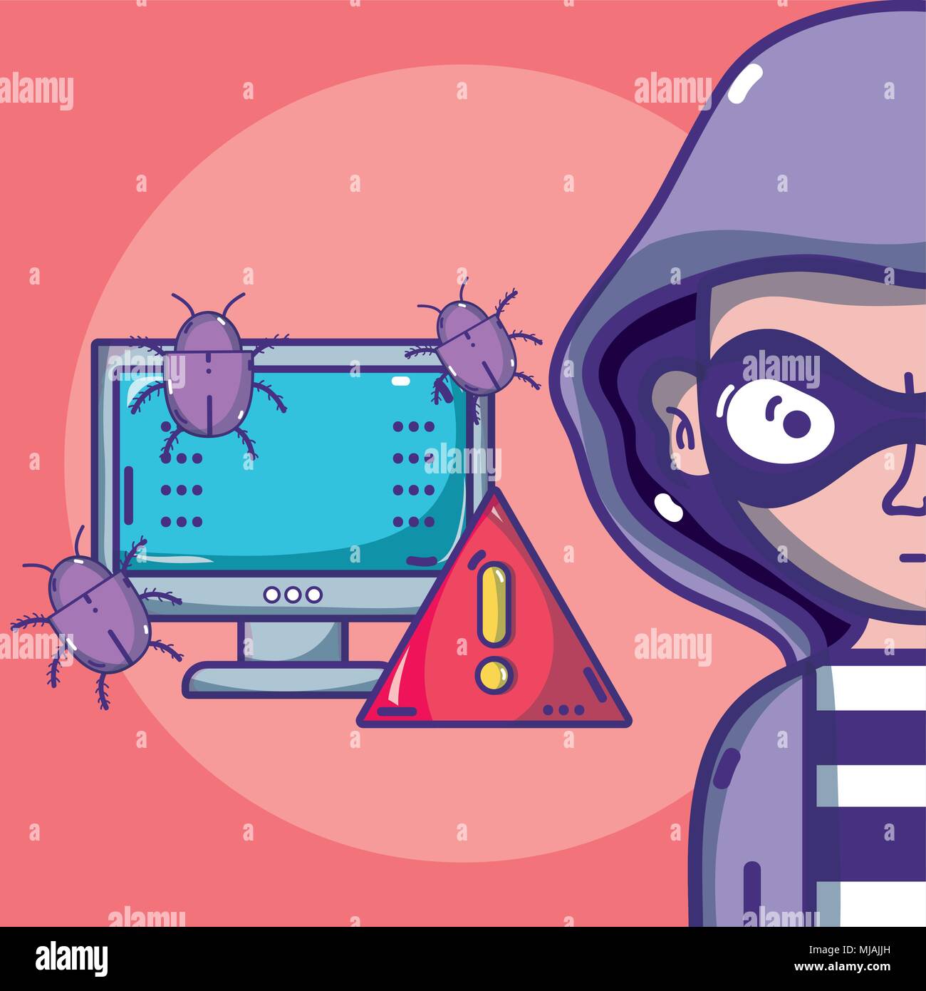 Hacker with symbols cartoons Stock Vector Image & Art - Alamy
