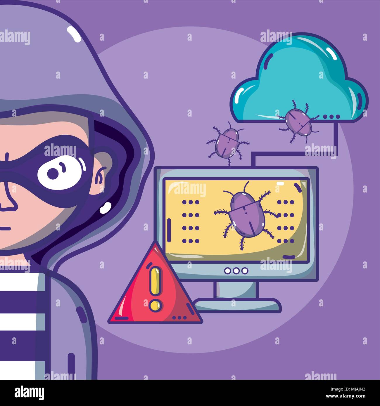 Hacker with symbols cartoons Stock Vector Image & Art - Alamy