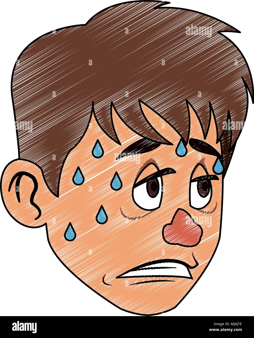 Sweating Cartoon Face
