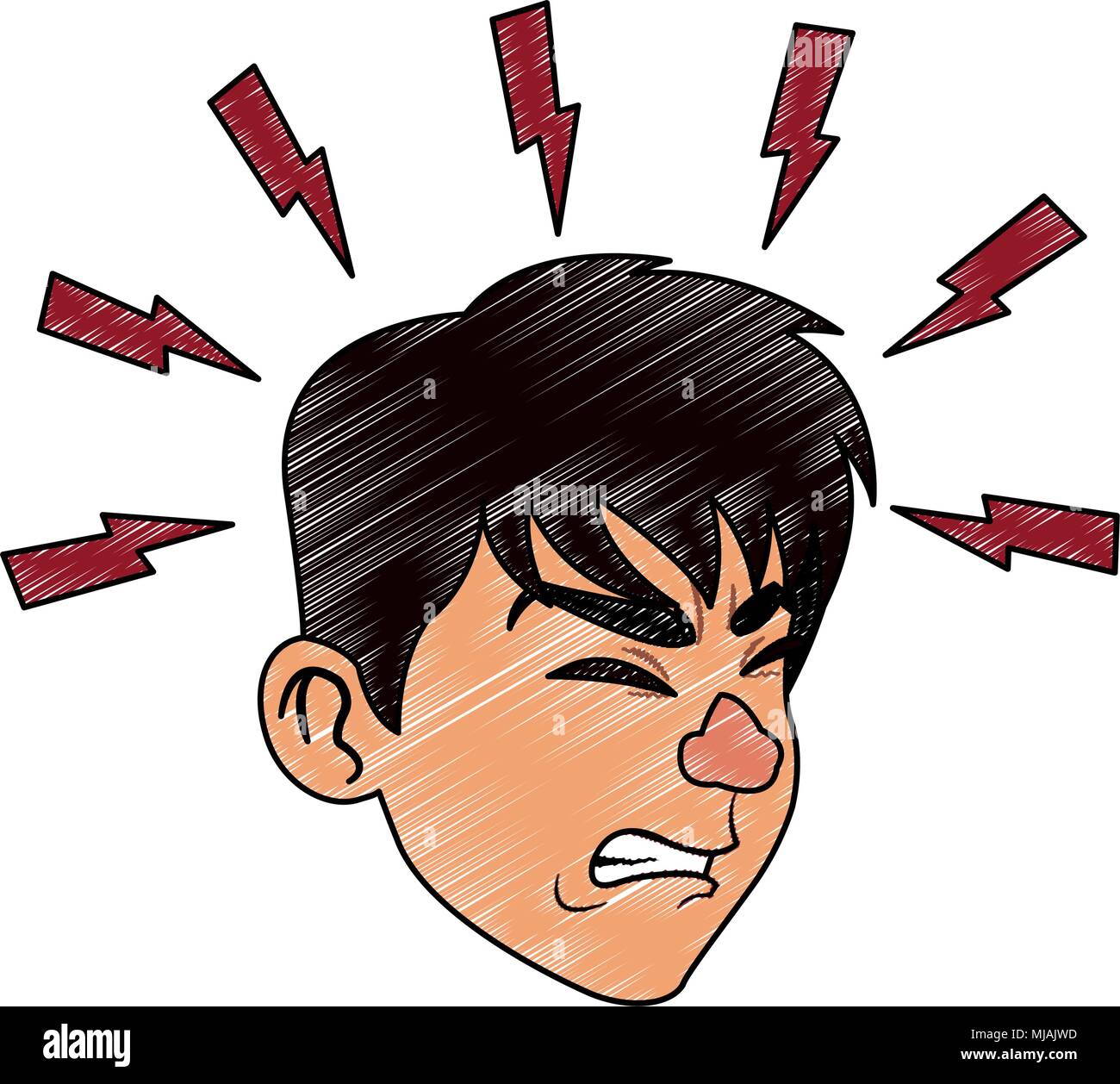 Sick adult headache man Stock Vector Images - Alamy