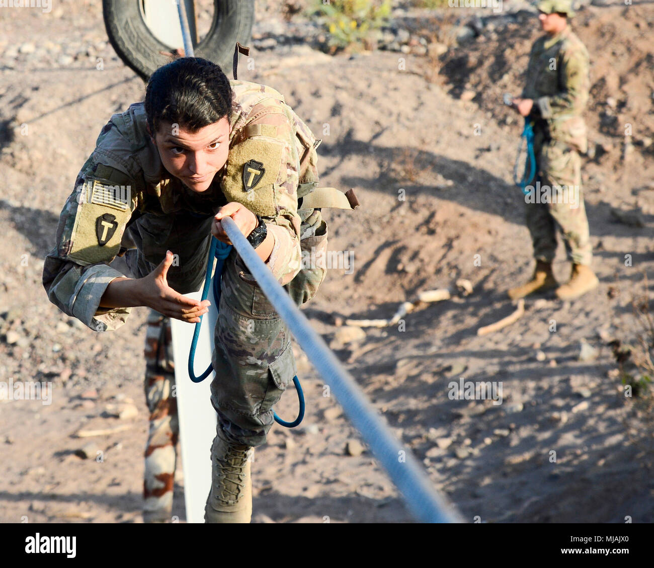 U.S. Army Spc. Mikala Leal, assigned to Hotel Company, 949th Brigade ...