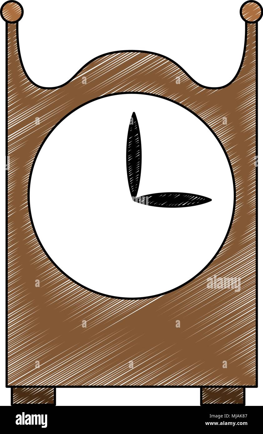 Wooden clock isolated scribble Stock Vector Image & Art - Alamy