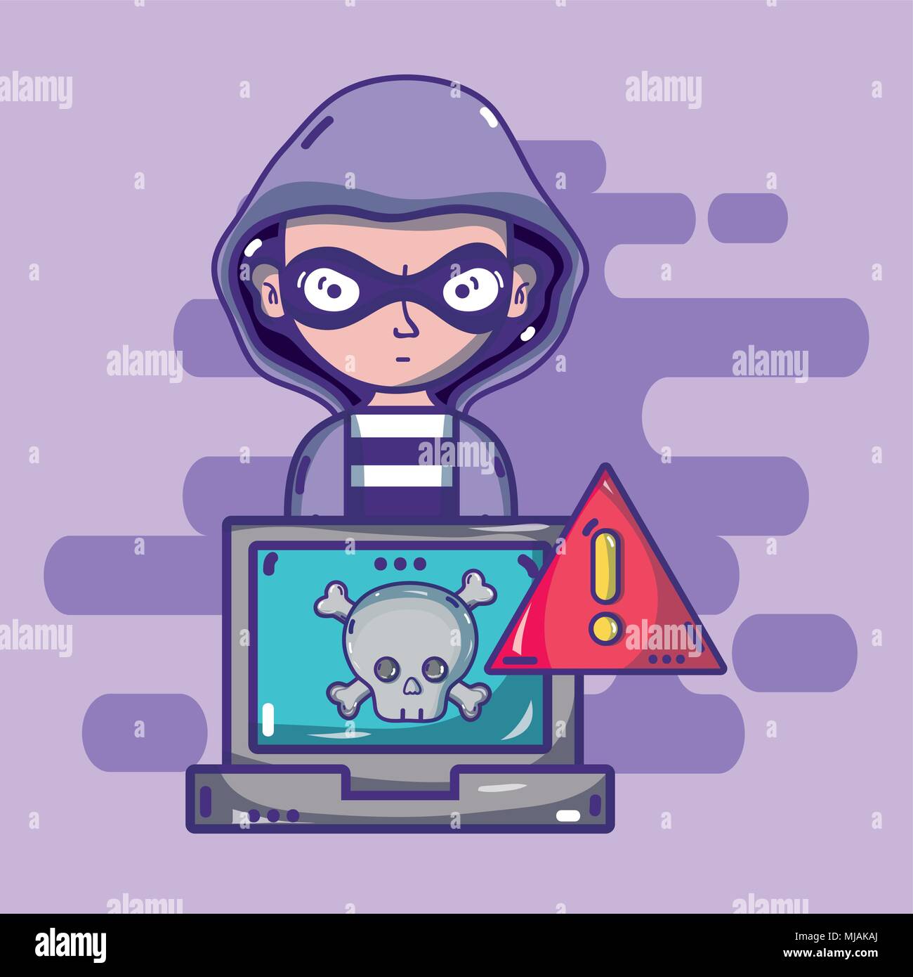 Hacker with cybercrime symbols Stock Vector Image & Art - Alamy