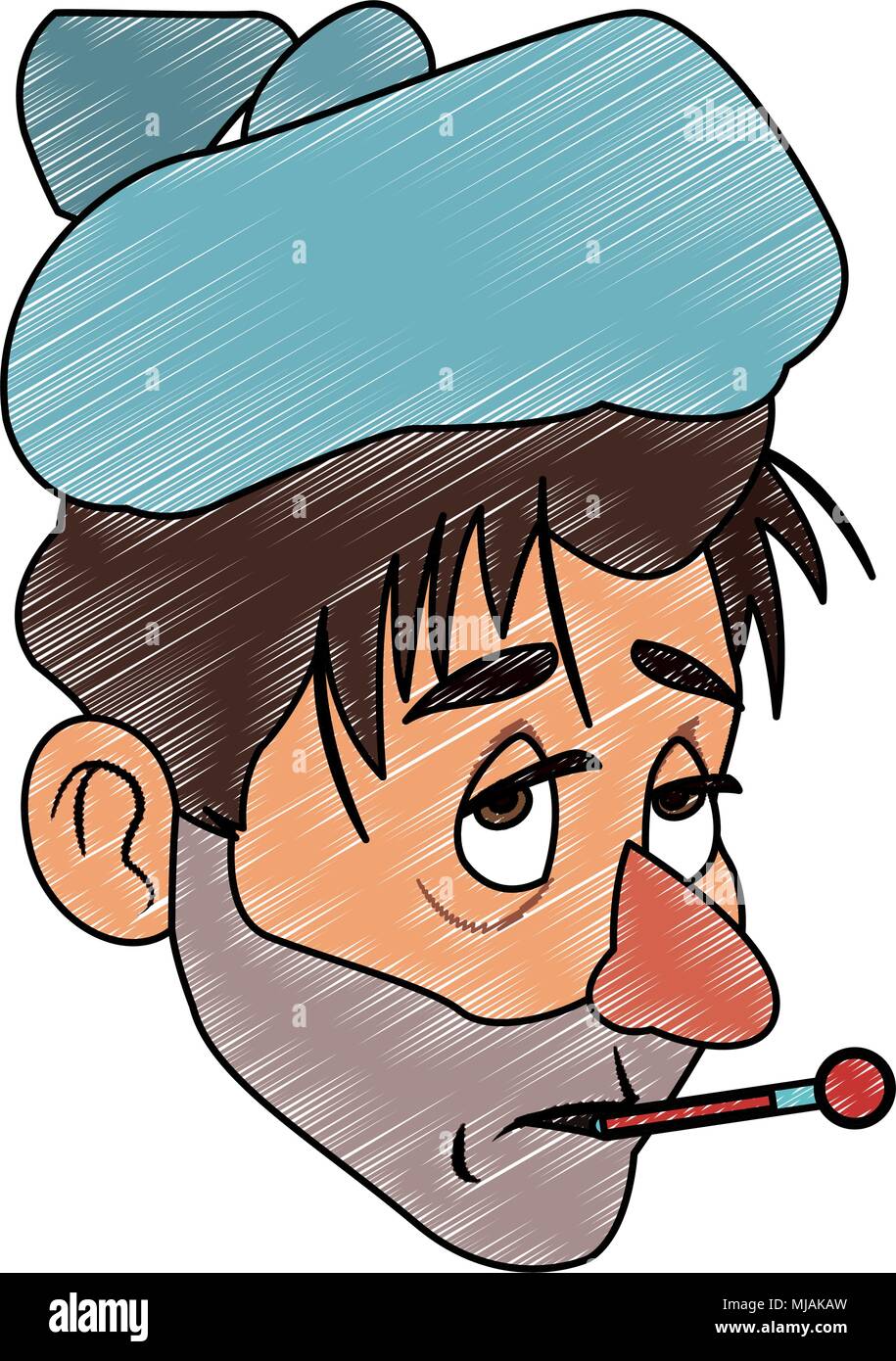 Male holding thermometer Stock Vector Images - Alamy