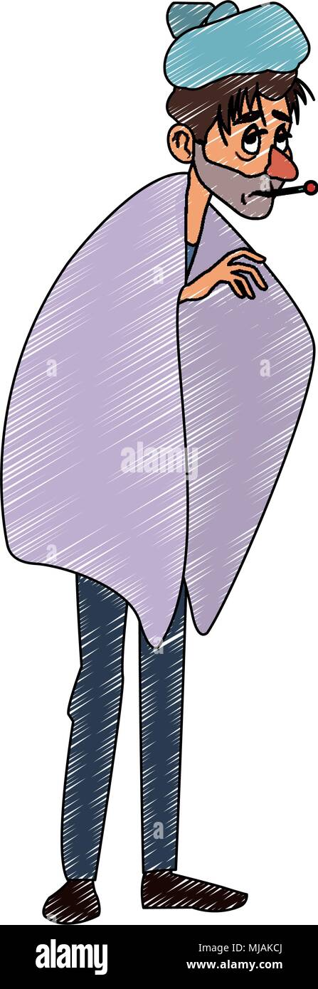 Sick man cartoon scribble Stock Vector Image & Art - Alamy