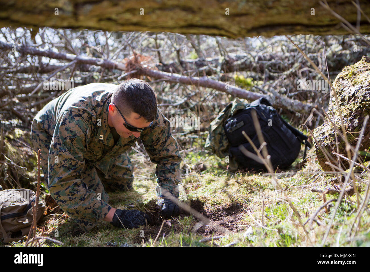 U.S. Marine Corps Capt. Ryan Mathews, a firepower control team leader ...