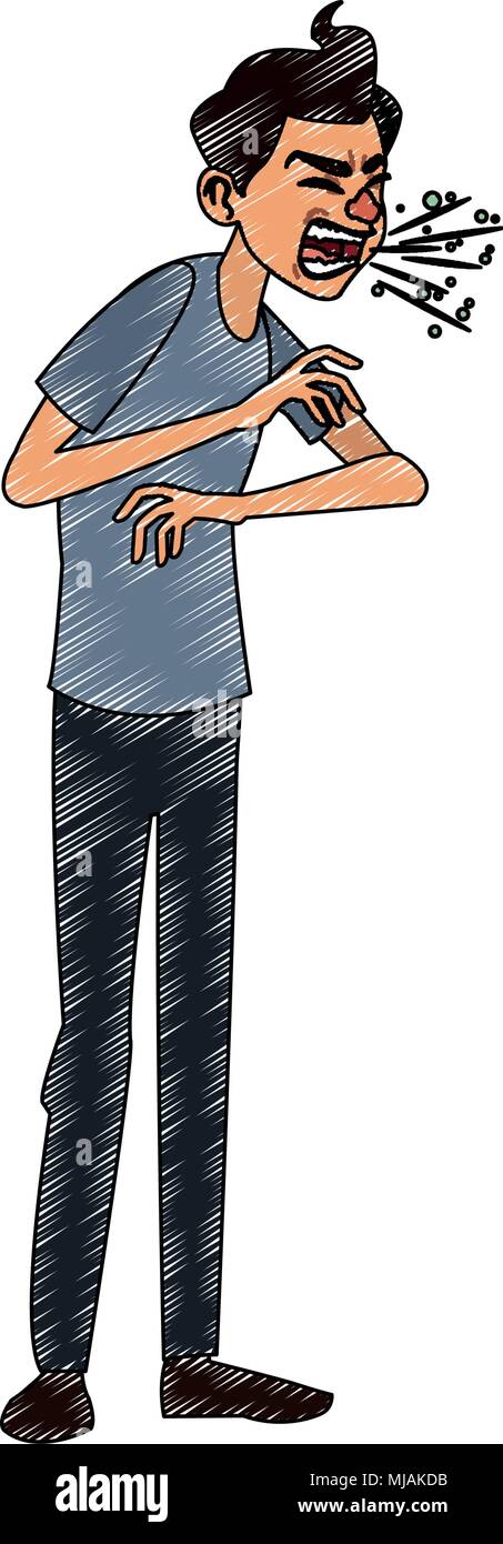 Sick man cartoon scribble Stock Vector Image & Art - Alamy