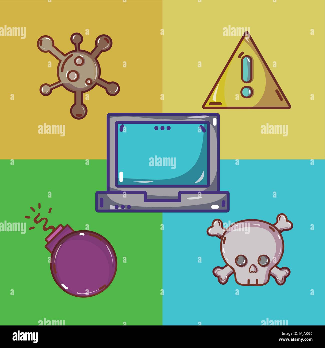 Set of virus and cybercrime cartoons Stock Vector Image & Art - Alamy