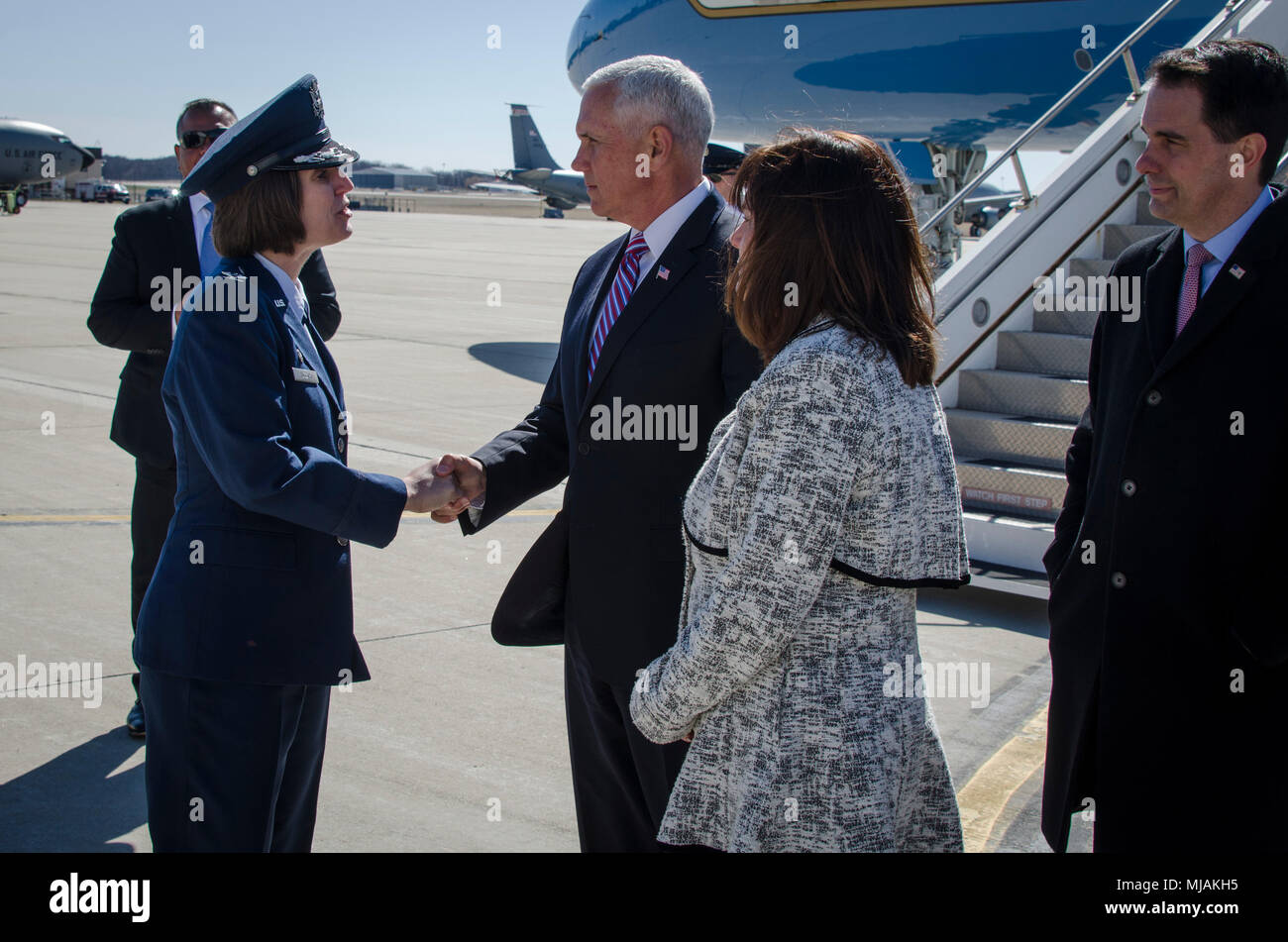 Col. Adria Zuccaro greeted Vice President of the United States Michael ...
