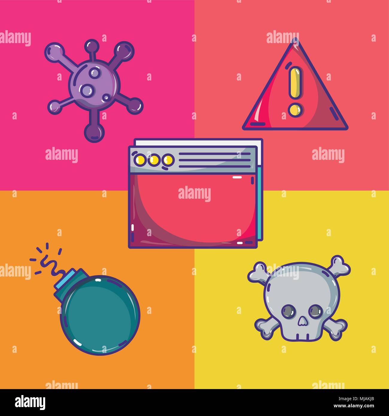 Set of virus and cybercrime cartoons Stock Vector Image & Art - Alamy