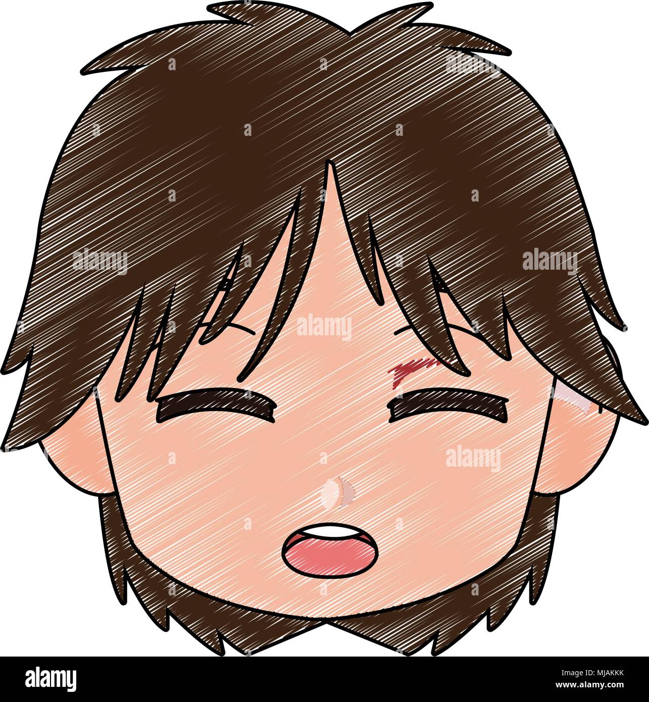 Manga boy face cartoon scribble Stock Vector Image & Art - Alamy