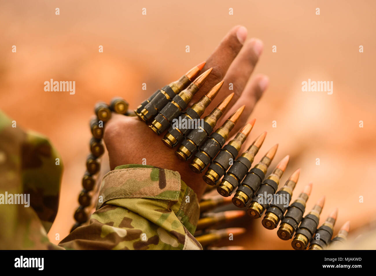 An assistant gunner with the 1st Battalion, 184th Infantry Regiment ...