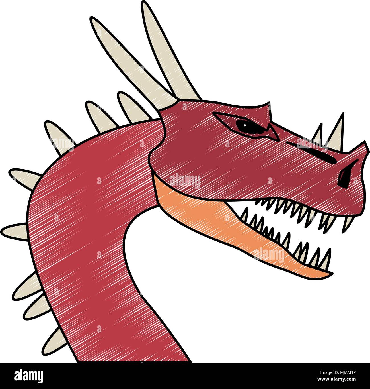 dragon fantastic creature scribble Stock Vector Image & Art - Alamy