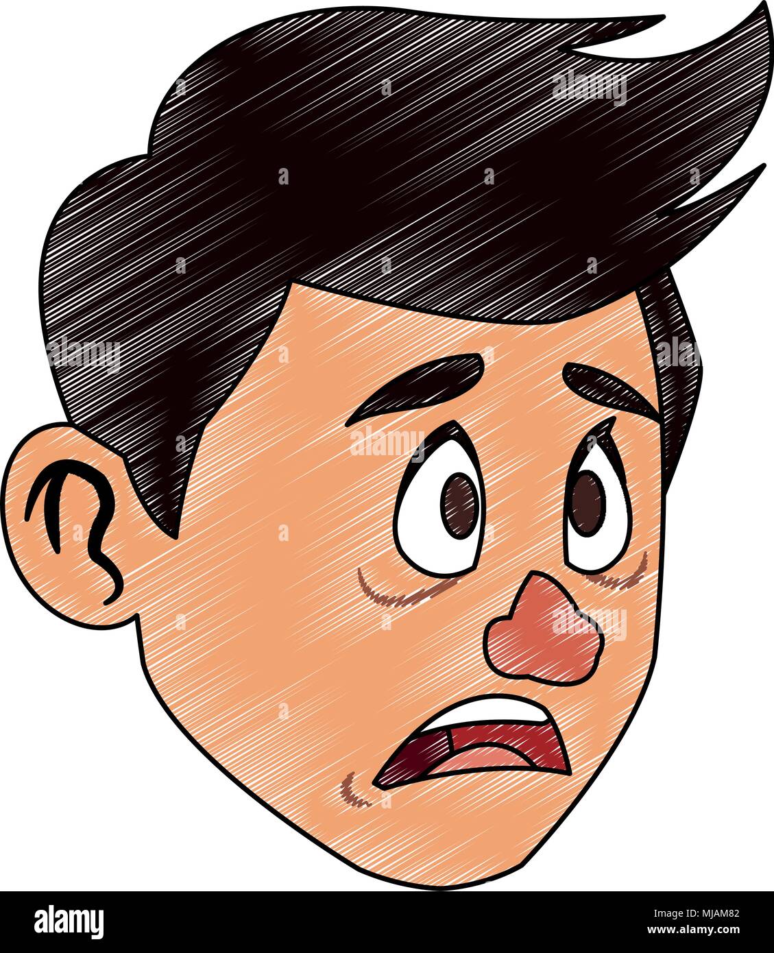 Sick man face scribble hi-res stock photography and images - Alamy