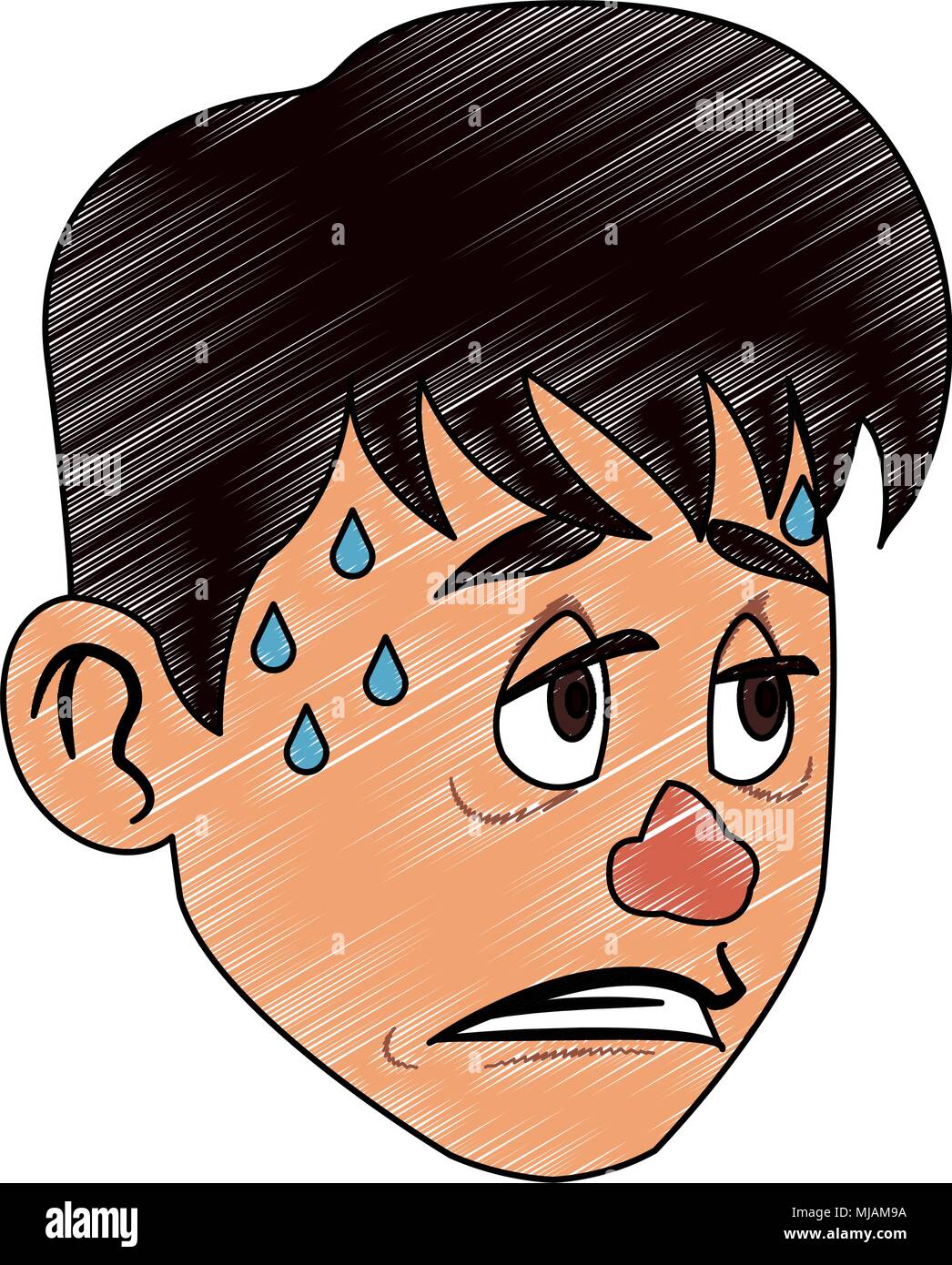 Sick man face scribble Stock Vector Image & Art - Alamy