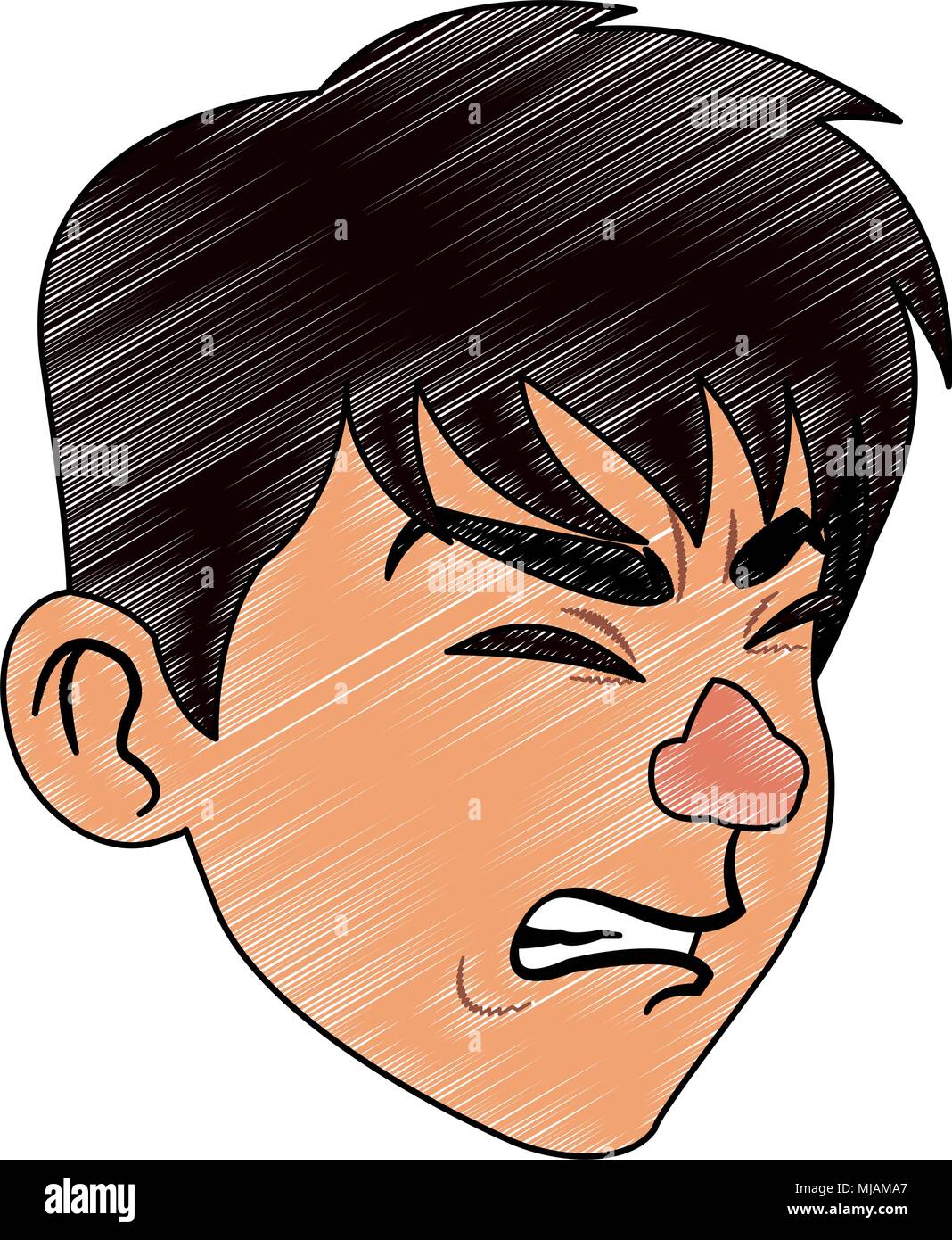 Sick man face scribble hi-res stock photography and images - Alamy