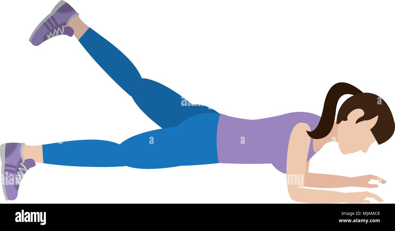 woman glute kickbacks fitness training Stock Vector Image & Art - Alamy