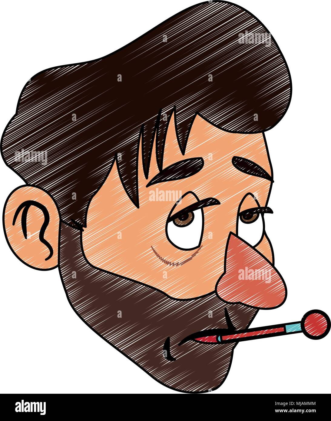 Sick man face scribble Stock Vector Image & Art - Alamy