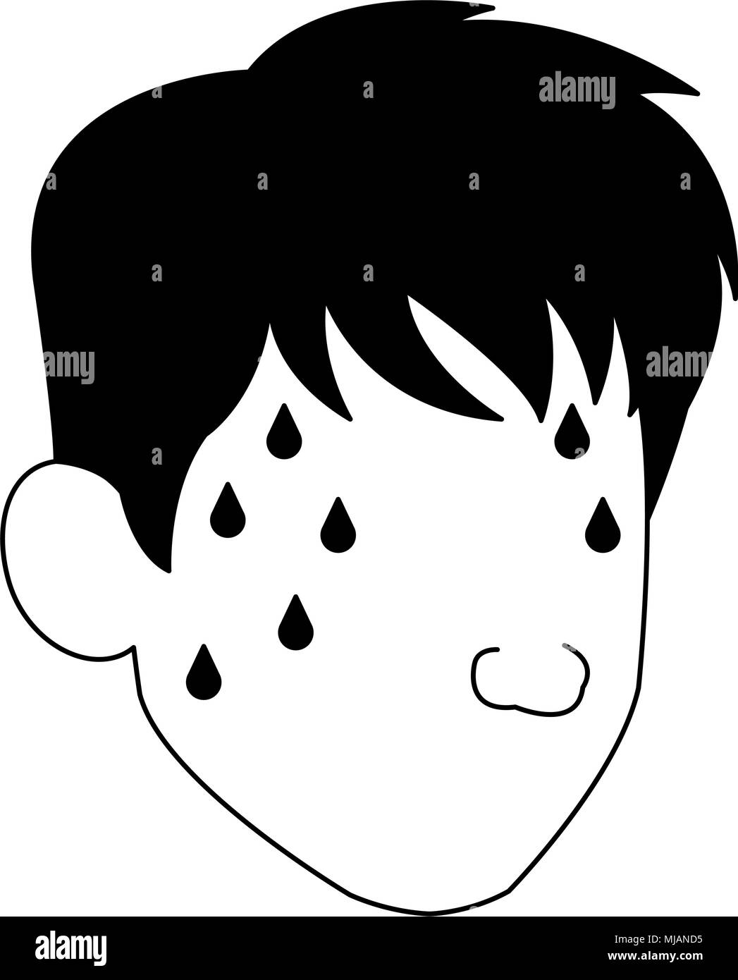 Sick man face on black and white colors Stock Vector Image & Art - Alamy