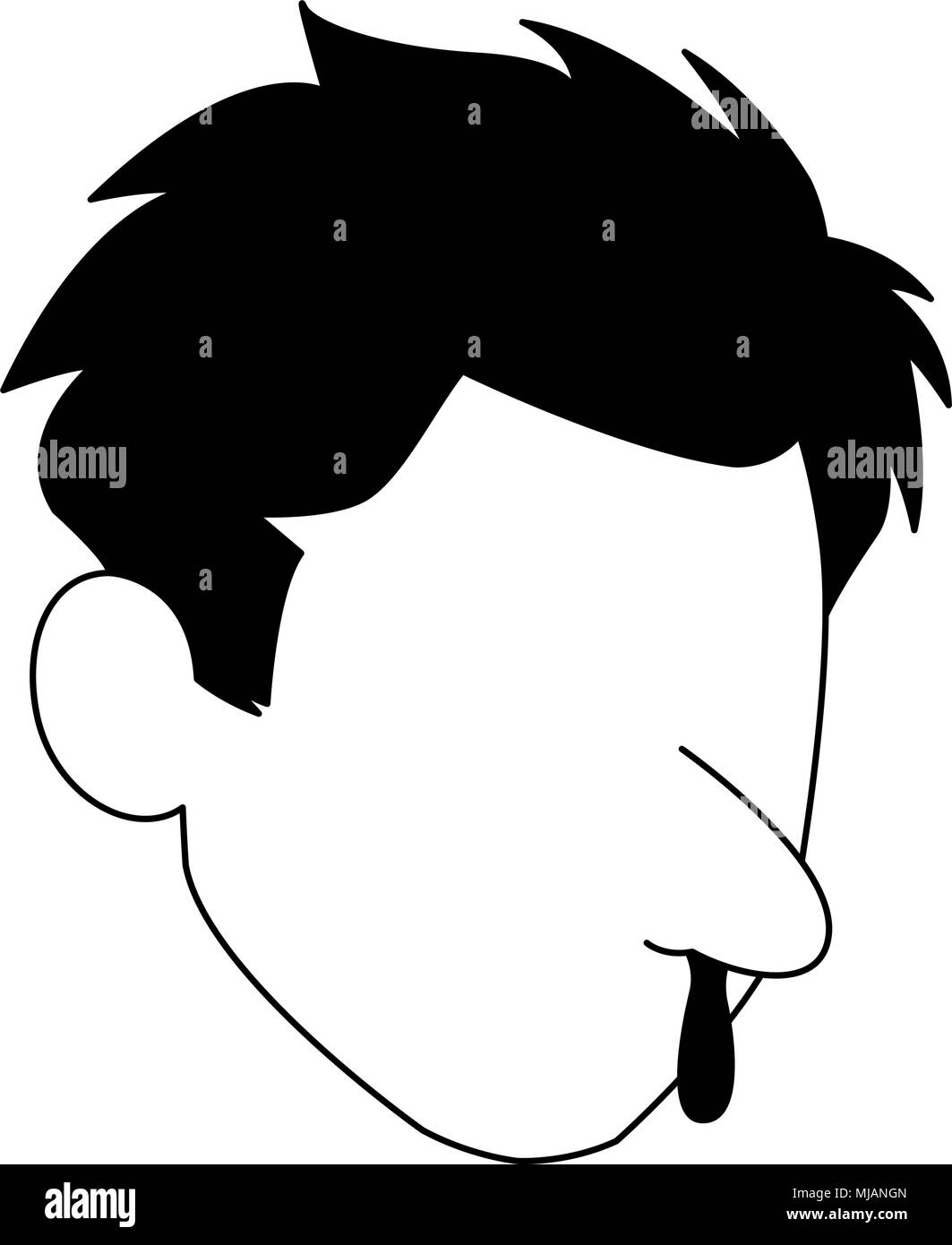 Sick man face on black and white colors Stock Vector Image & Art - Alamy