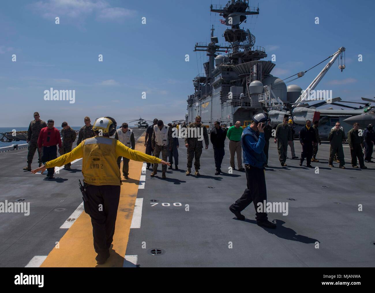 PACIFIC OCEAN- (April 25, 2018) Sailors assigned to Wasp-class ...