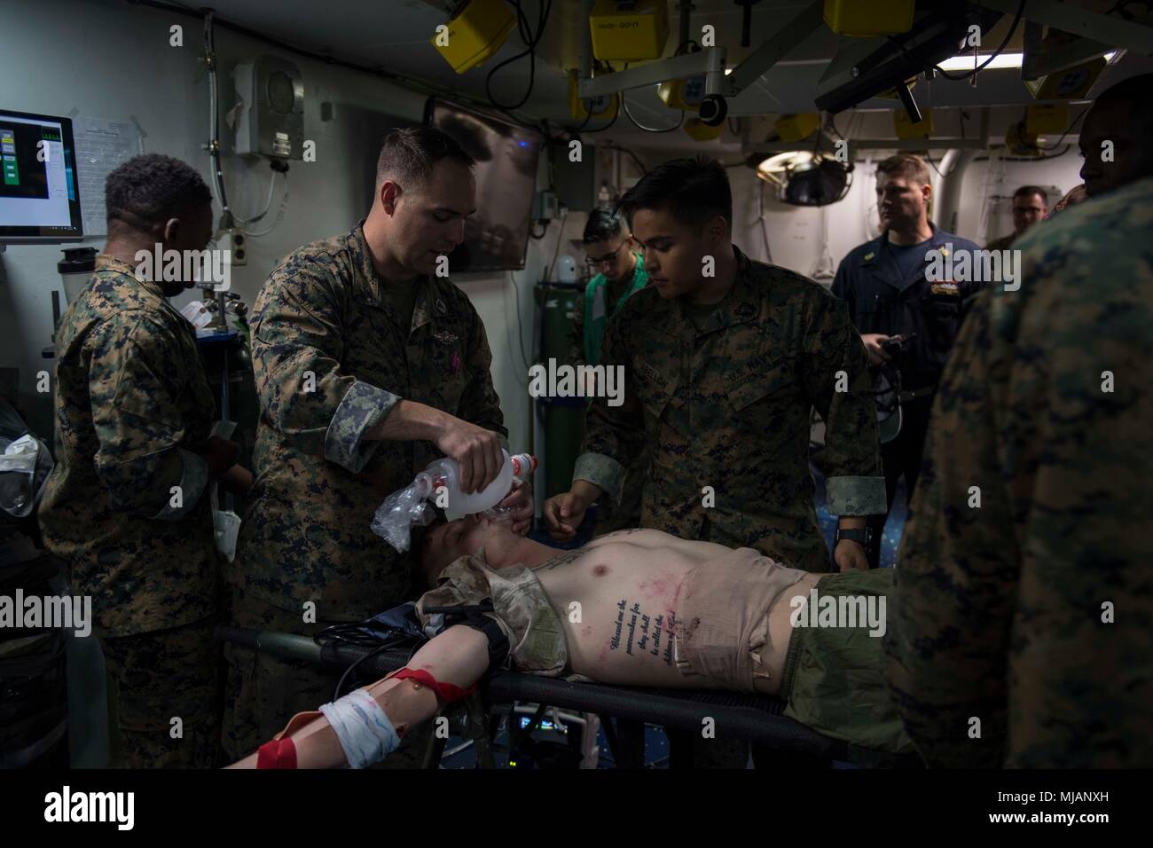 PACIFIC OCEAN- (April 25, 2018) Hospital Corpsman 2nd Class Drake O ...