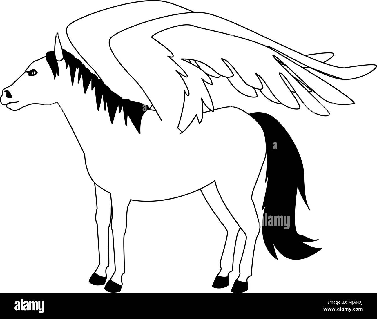 Cartoon pegasus Black and White Stock Photos & Images - Alamy