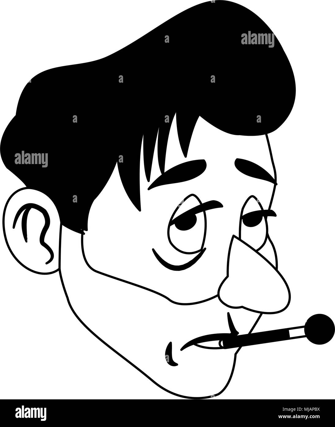 Sick man face on black and white colors Stock Vector Image & Art - Alamy